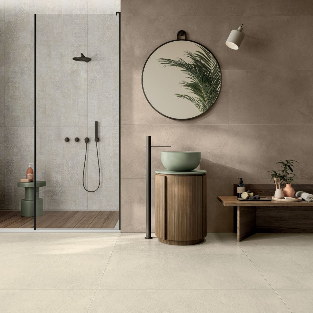 Industria Sand | Cream Concrete Effect Porcelain Tile | Keystone